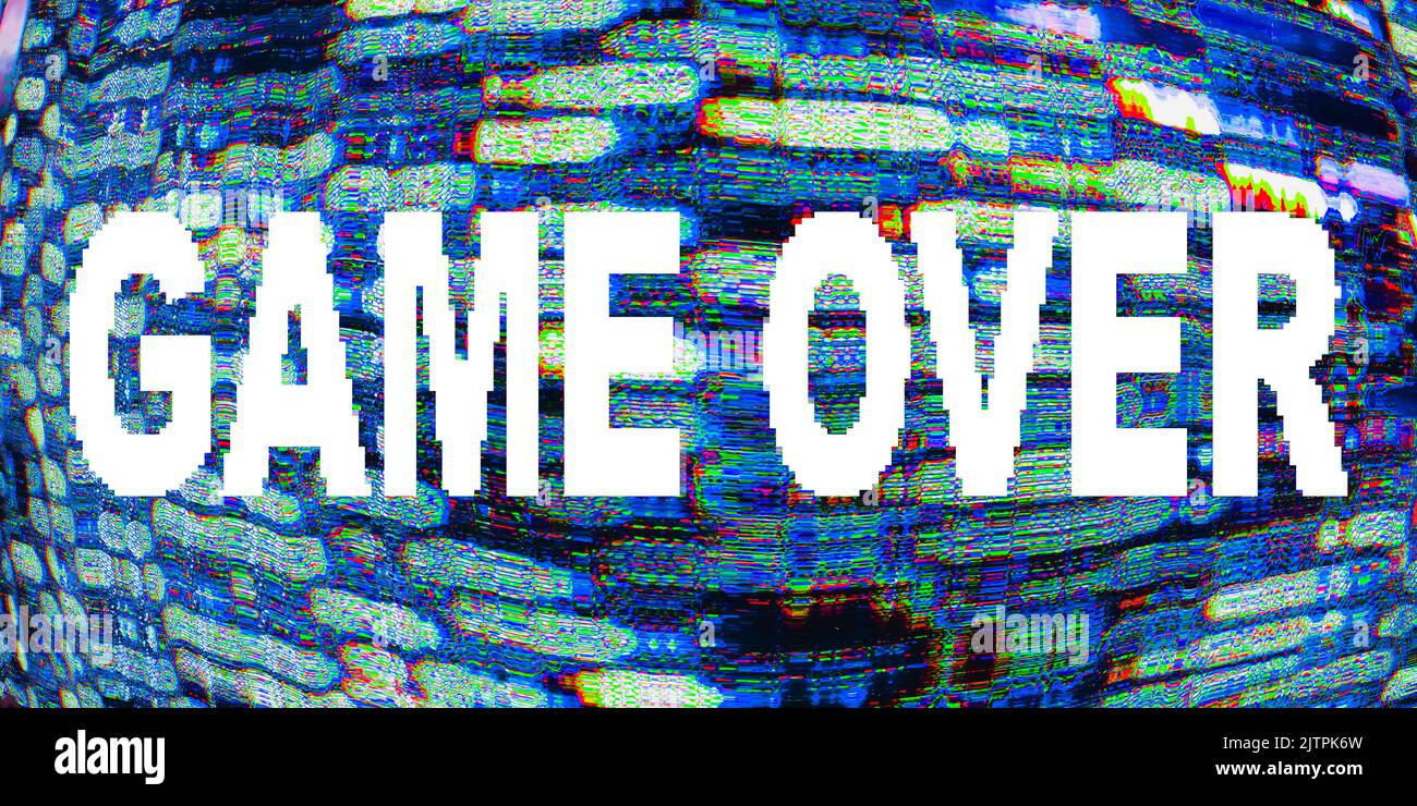 game over message end signal pixel static noise Stock Photo - Alamy game over message end signal pixel static noise Stock Photo - Alamy