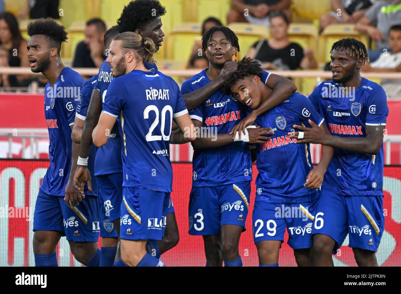 Wilson Odobert during the AS Monaco vs Troyes Ligue 1 Uber Eats match ...