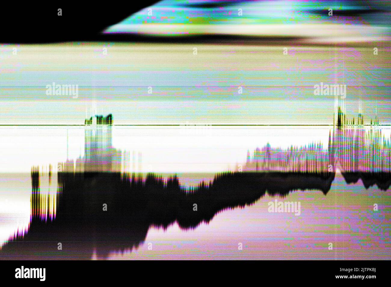 glitch art video damage striped static noise Stock Photo - Alamy