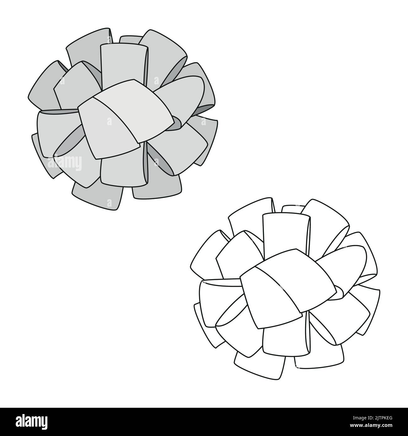 Cartoon simple bows with contour isolated on white background Stock ...