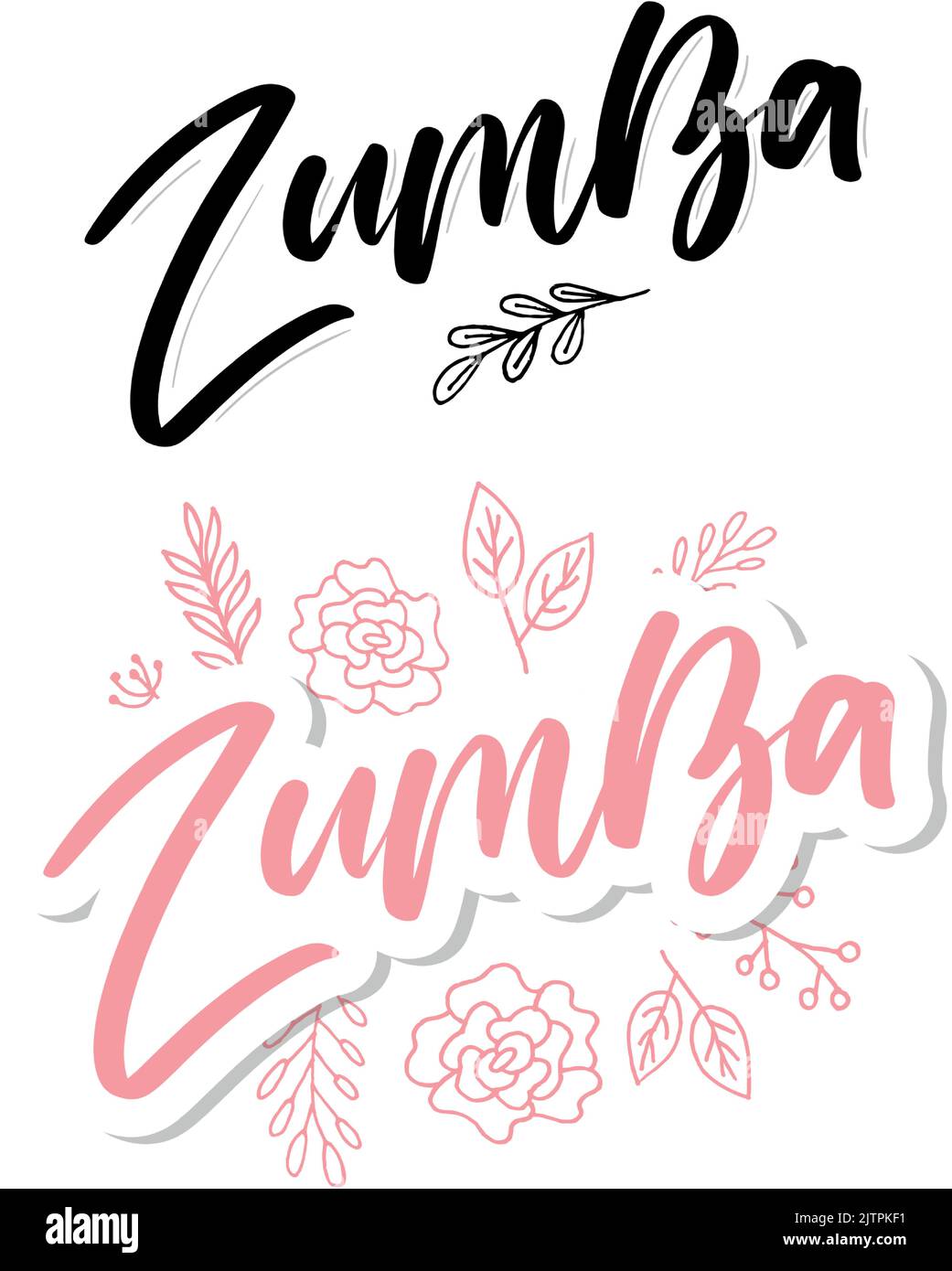 Zumba dance studio text. Calligraphy word banner design. Aerobic ...