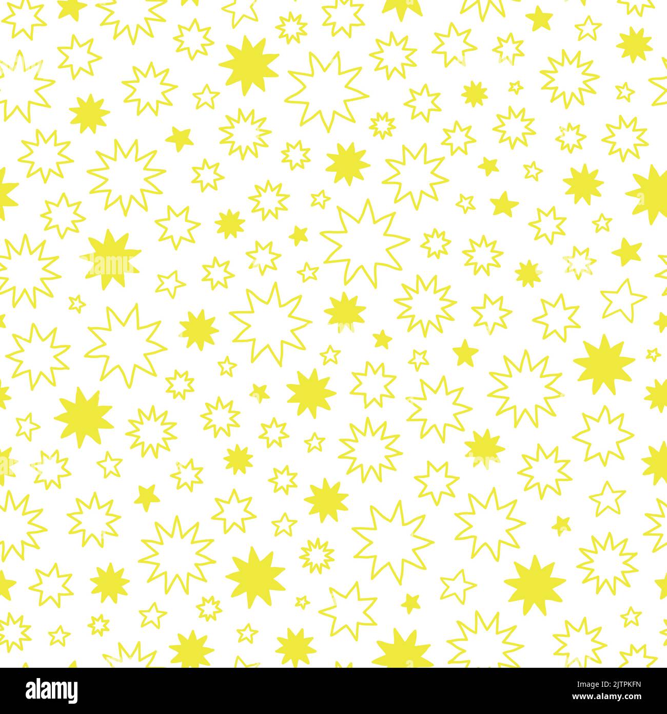 Simple seamless pattern with doodle yellow stars Stock Vector Image ...