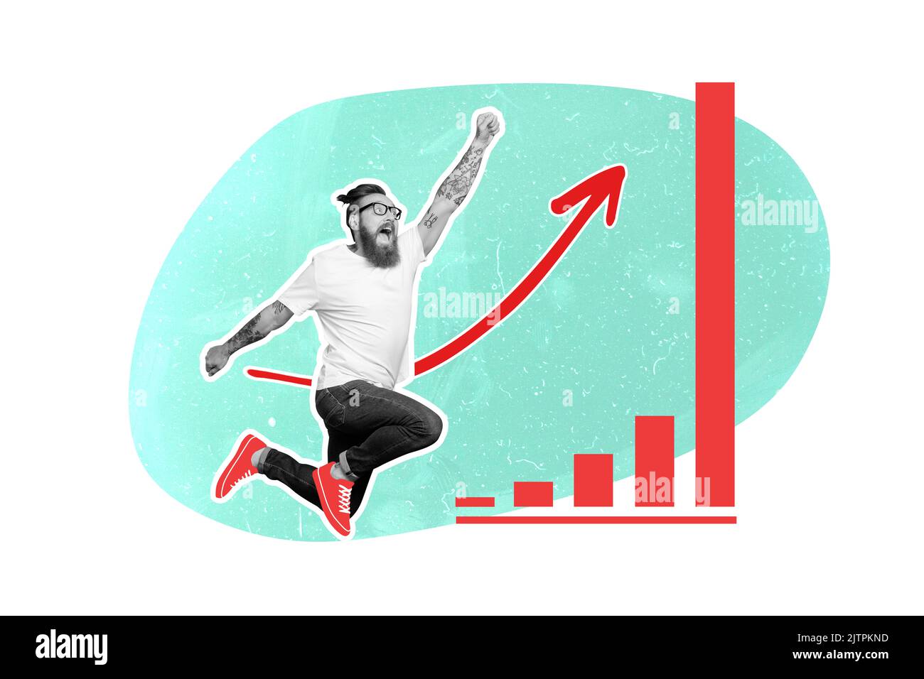 3d retro abstract creative artwork template collage of happy smiling ...