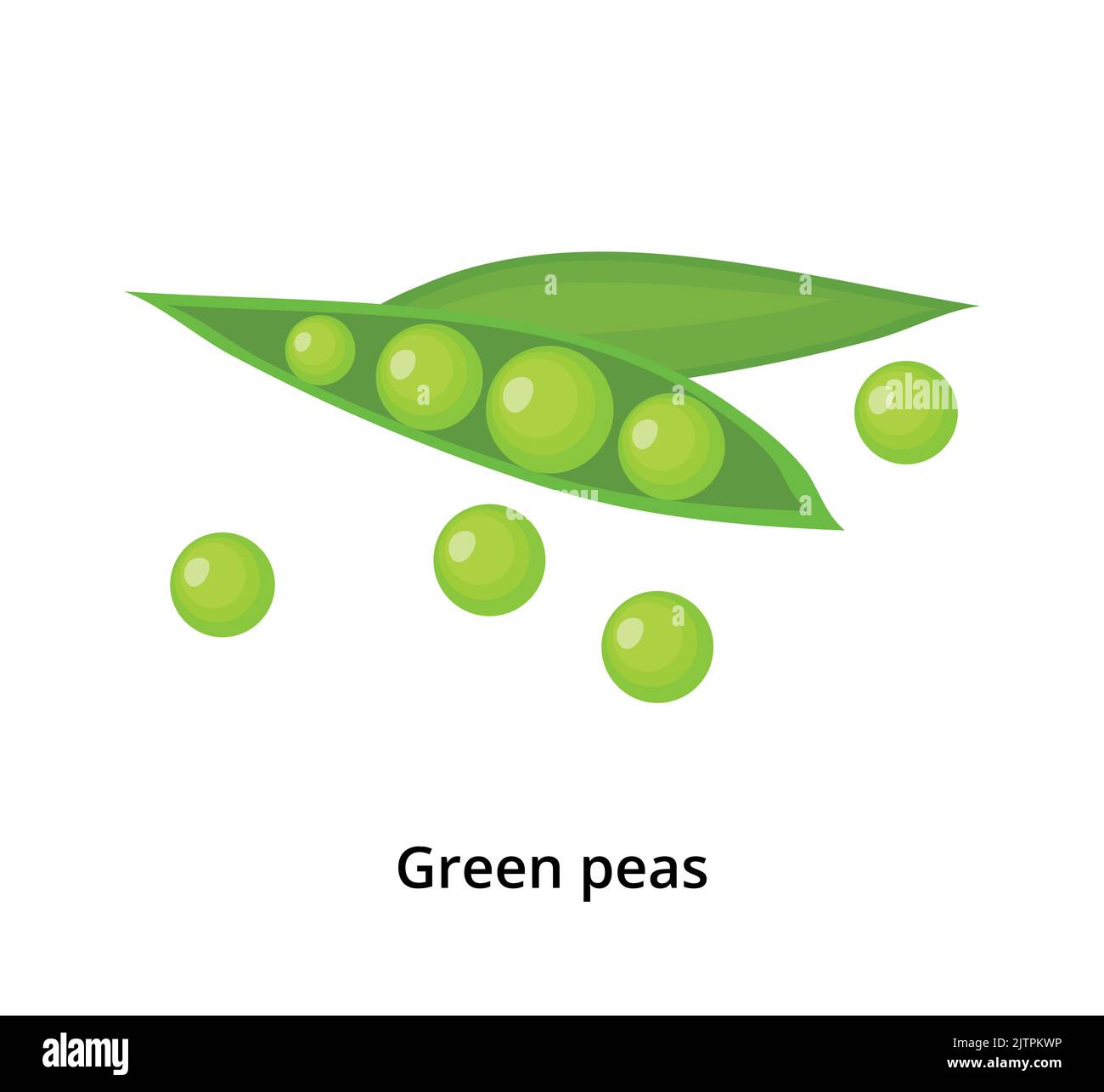 Cartoon green peas isolated on white background Stock Vector Image ...