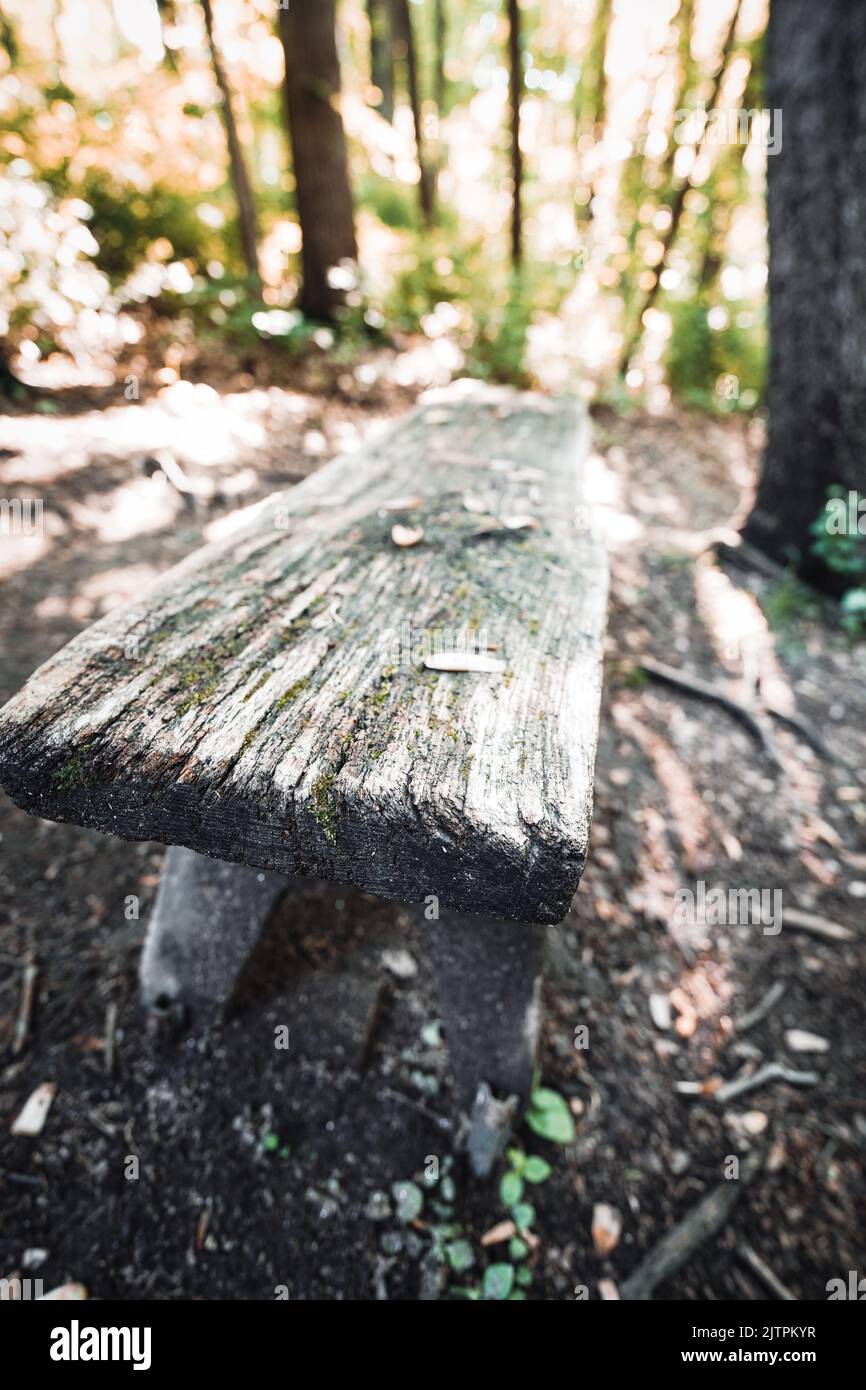 Old antique wooden park bench hi-res stock photography and images - Alamy