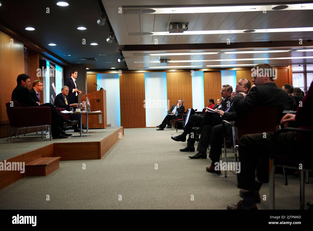 Andy Burnham, Richard Vize, Dan Wellings and Chris Ham speaking at The ...