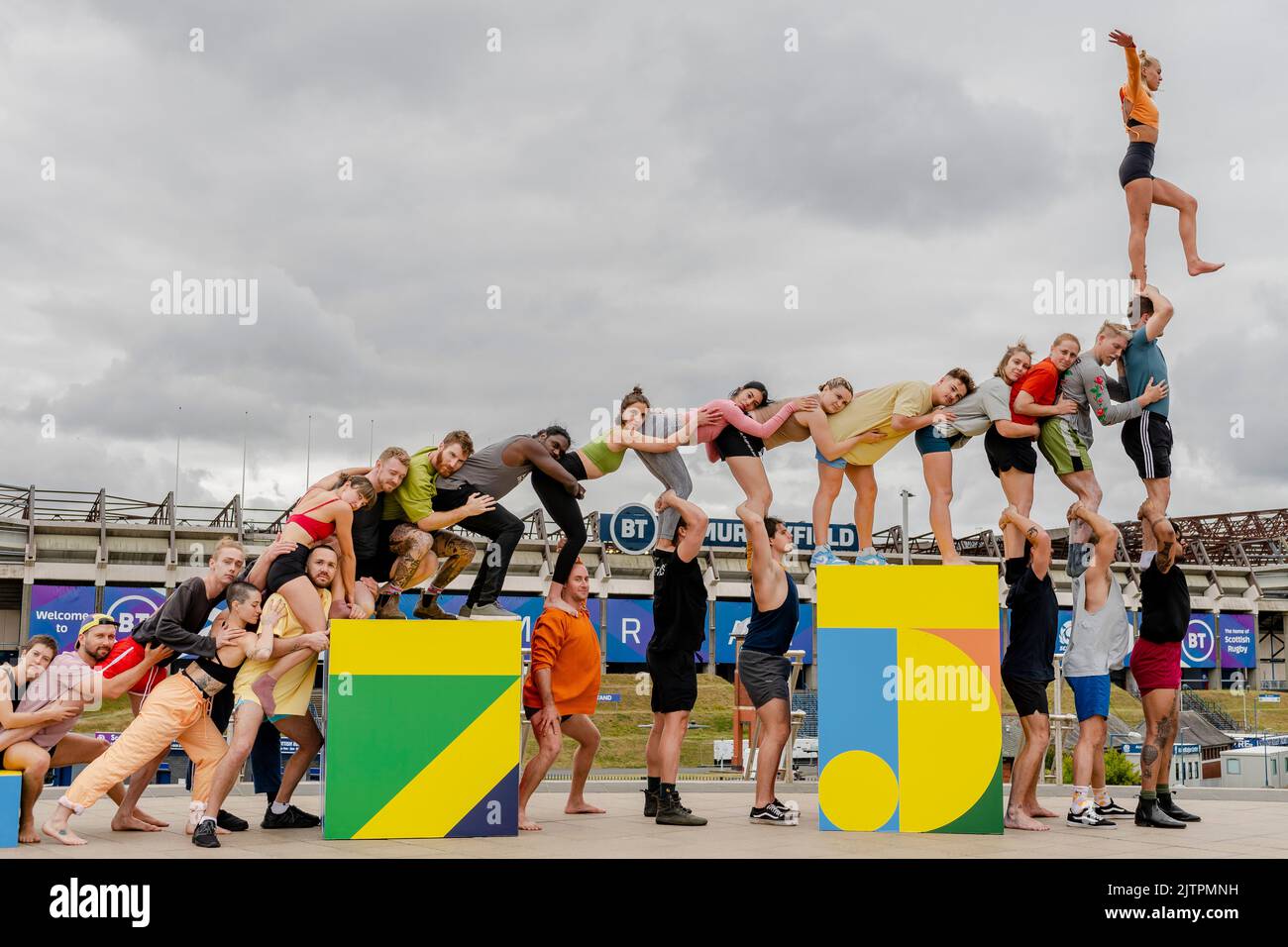 Gravity and other myths acrobats perform a human tower in front of ...