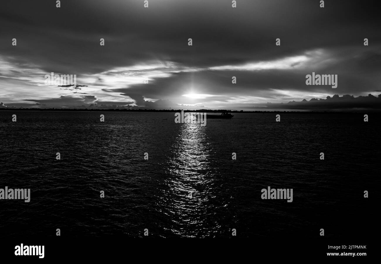 Summer cloudy sky on the river in Bangladesh on August 4, 2022, from ...
