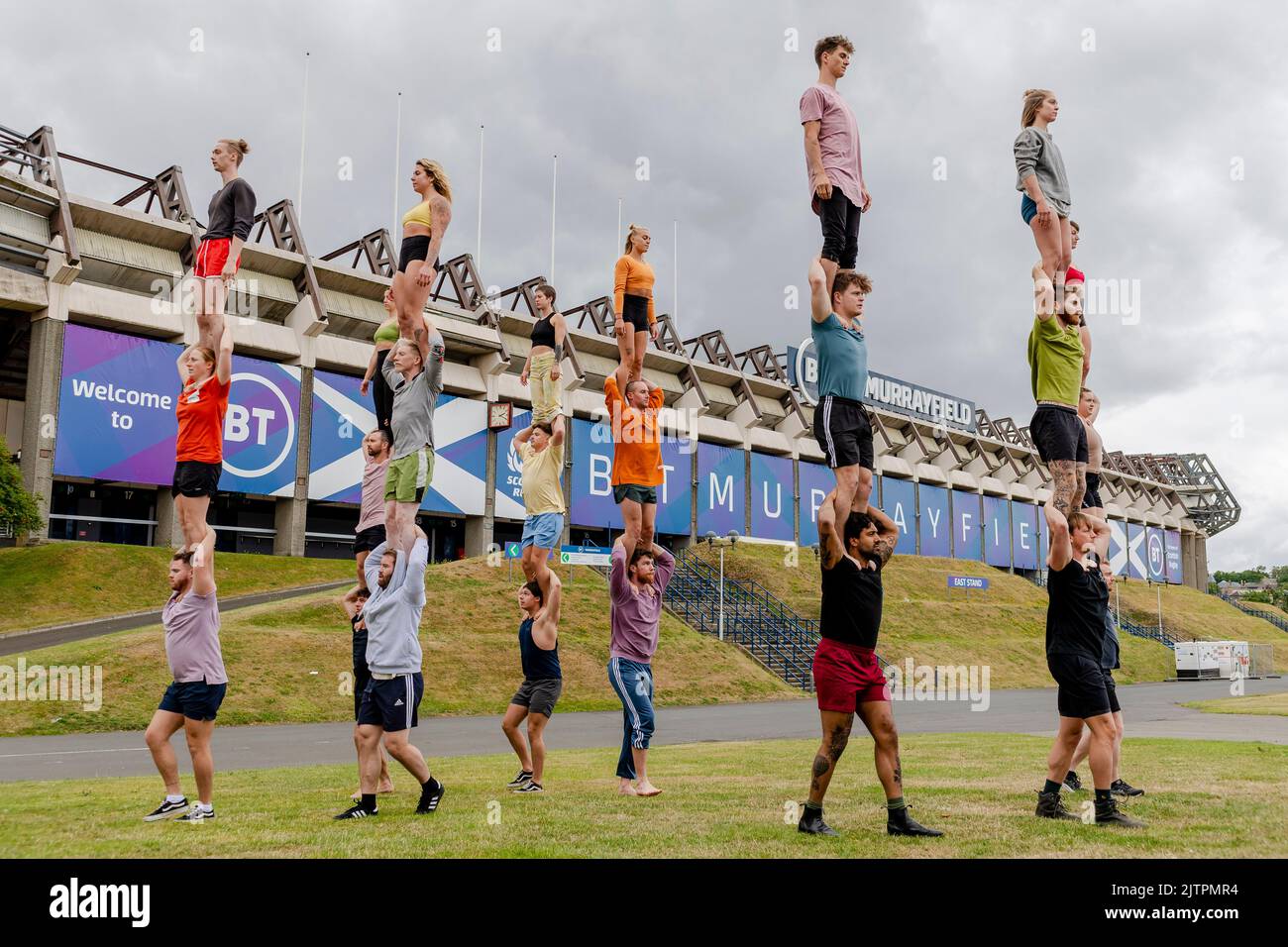 Gravity and other myths acrobats perform a human tower in front of ...