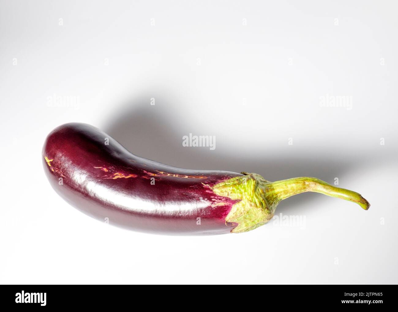 Eggplant close-up on a white background Stock Photo - Alamy