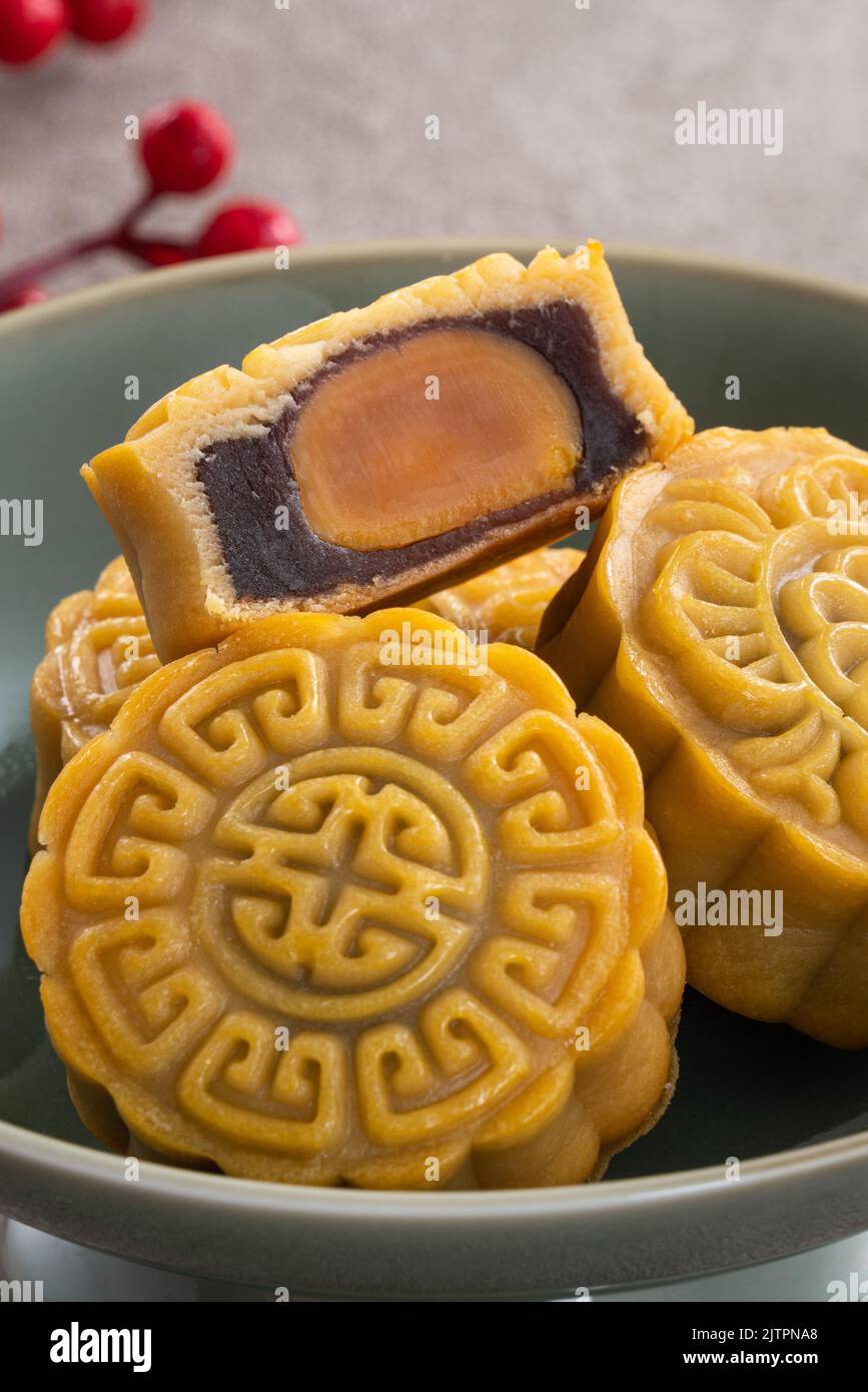 Delicious Cantonese moon cake for Mid-Autumn Festival food mooncake on ...