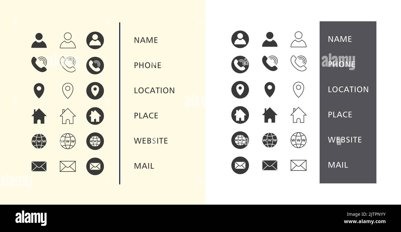 Contact icon set. Website set icon. Symbol for web site. Vector EPS 10 ...