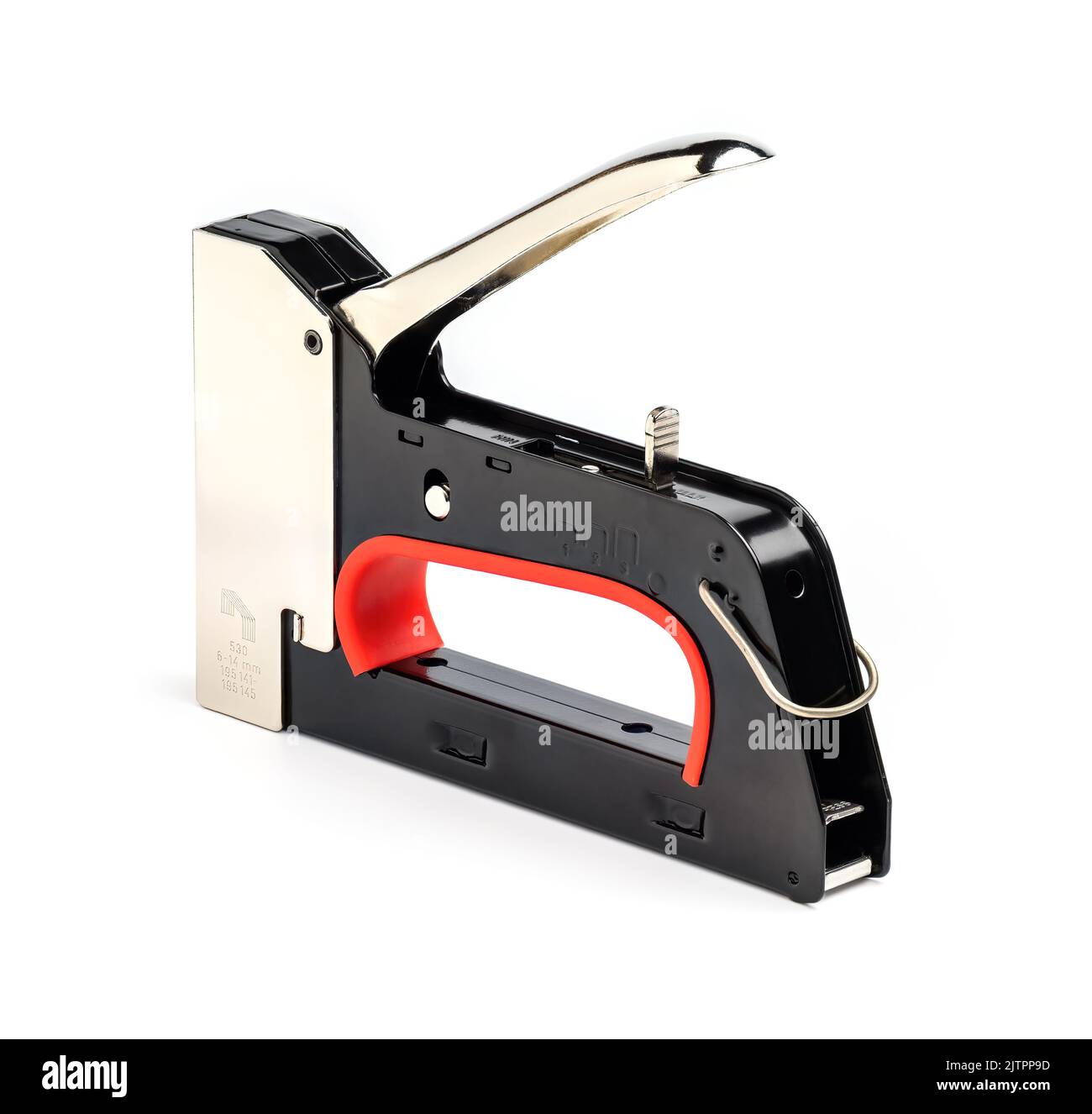 Staple gun isolated on white background. Heavy-duty steel staple gun to ...