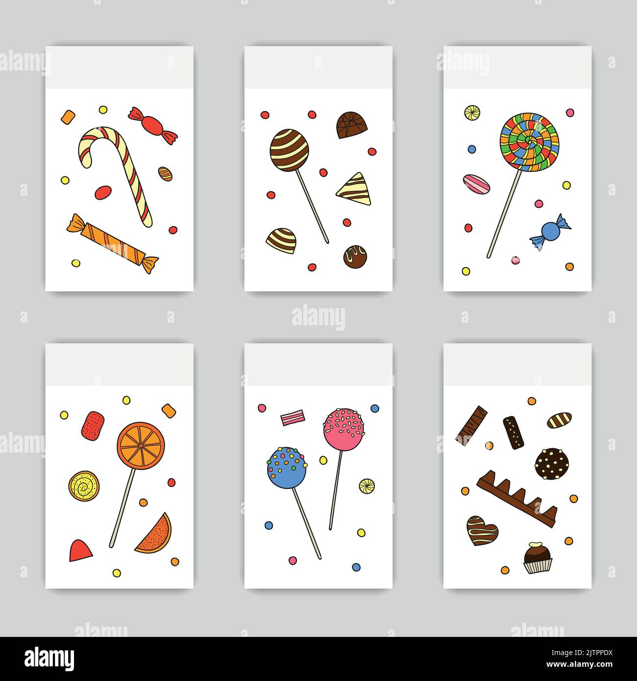 Set of cards with candies, chocolate and other sweets. Can be used for ...