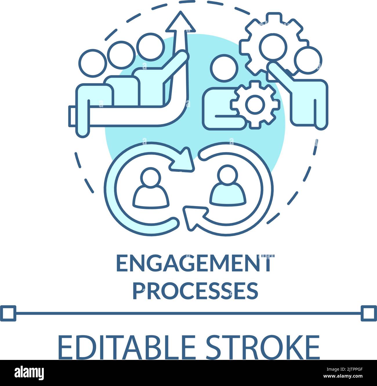 Engagement processes turquoise concept icon Stock Vector Image & Art ...