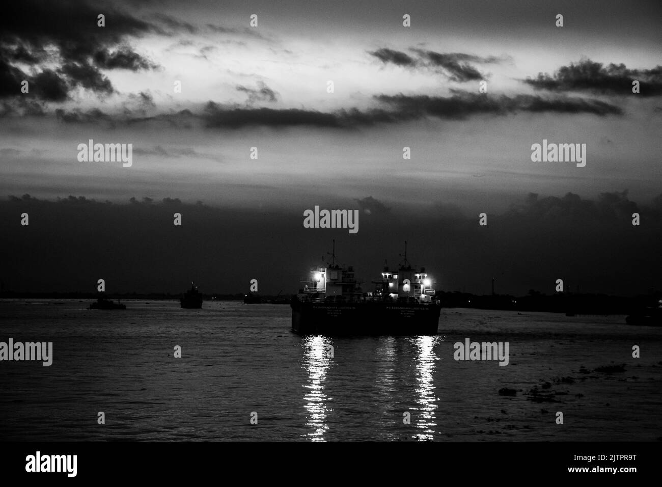 Summer cloudy sky on the river in Bangladesh on August 4, 2022, from ...