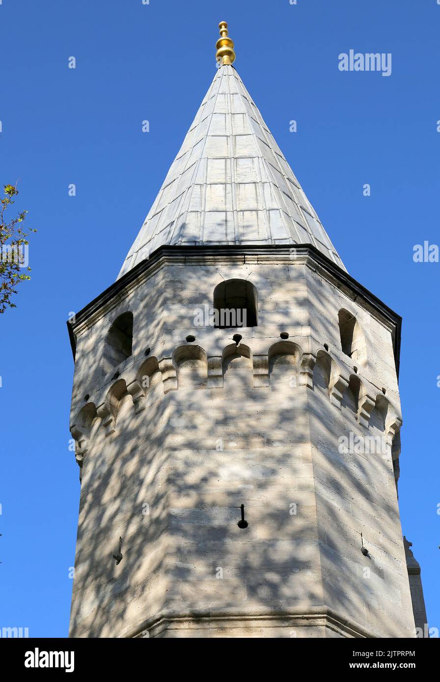 Watch Tower of The Topkapi Palace with Blue Sky Background in Istanbul ...