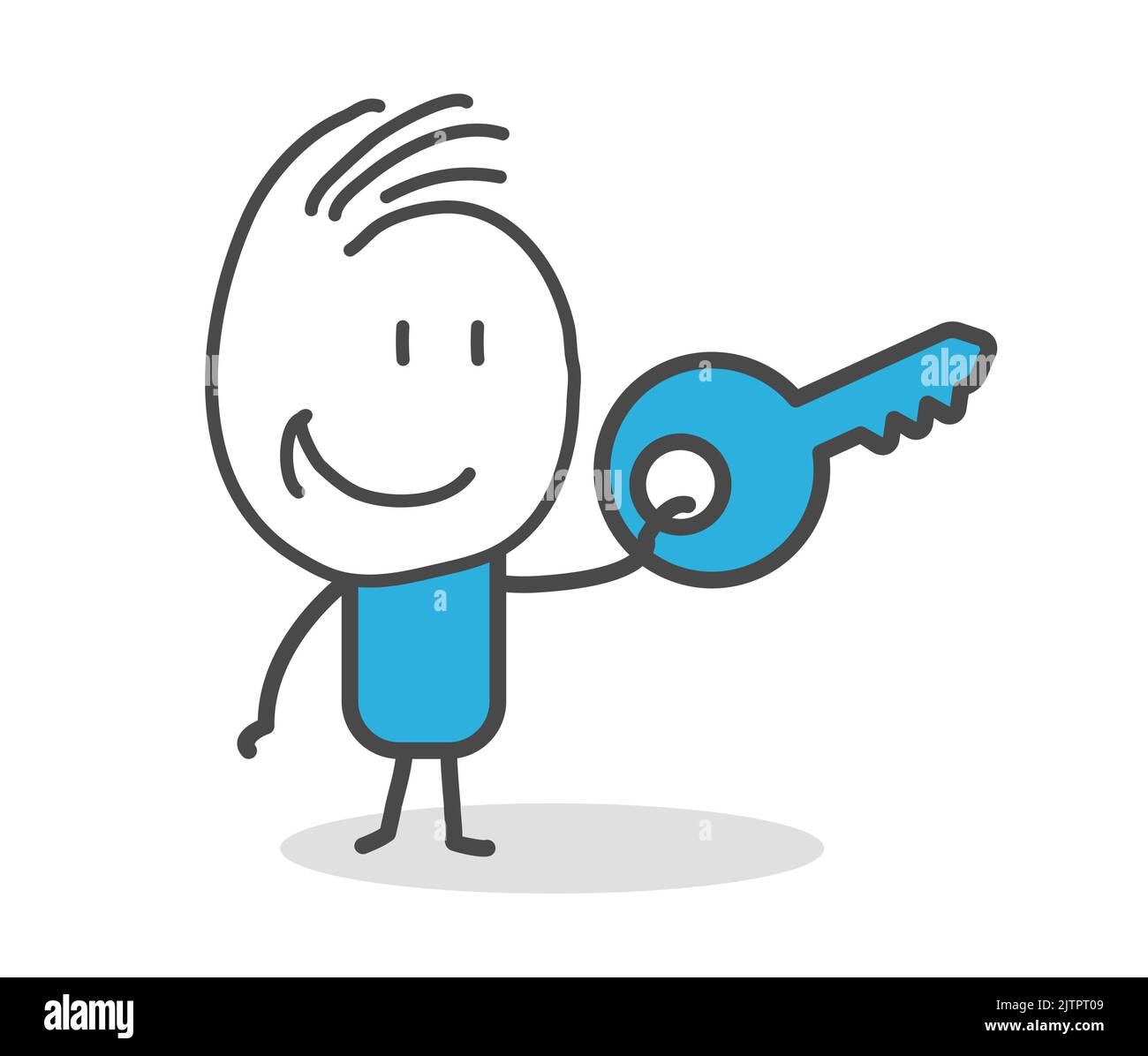 Stick figures. Key to success, business opportunity or solution concept ...