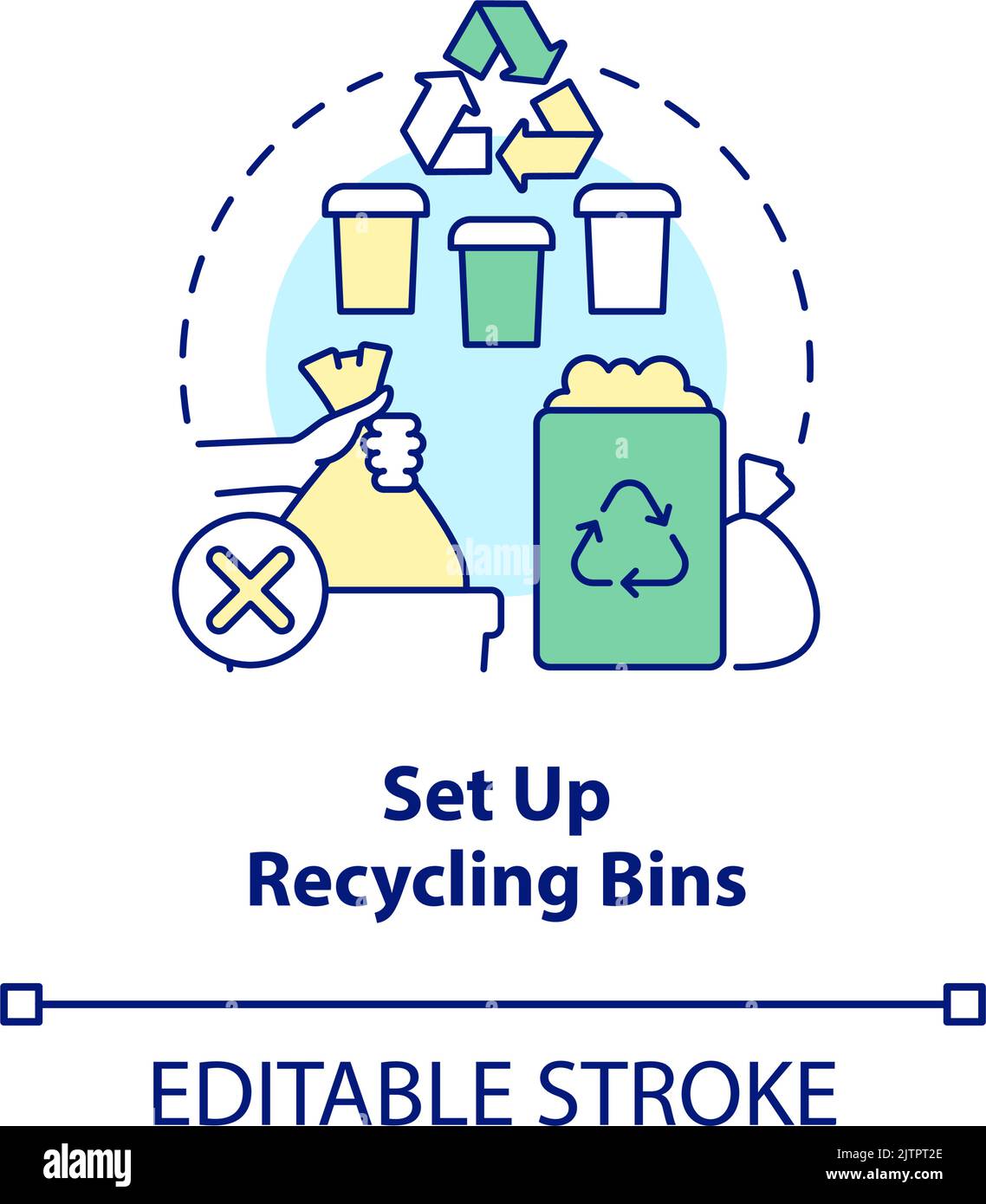 Set up recycling bins concept icon Stock Vector Image & Art - Alamy