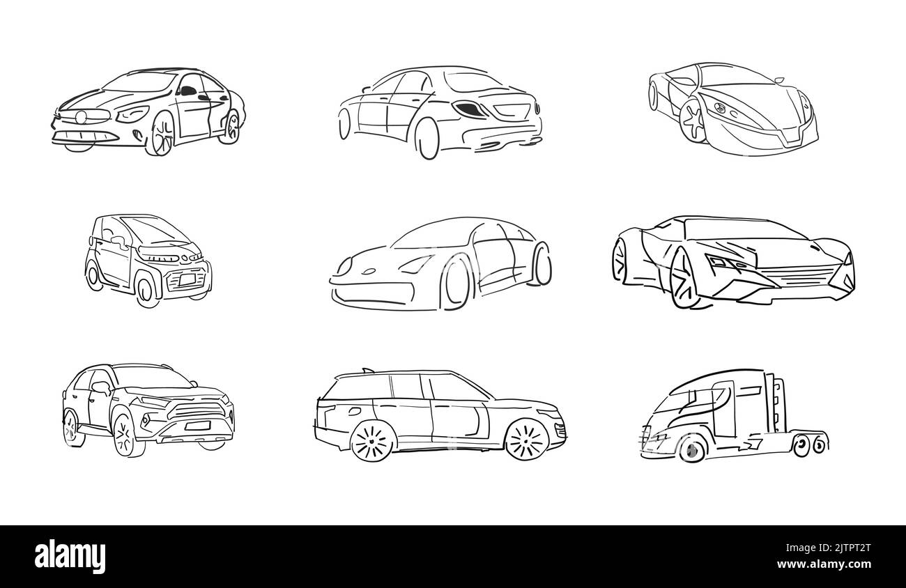 Simple set of electro car related vector line icons. Flat, digital icon ...