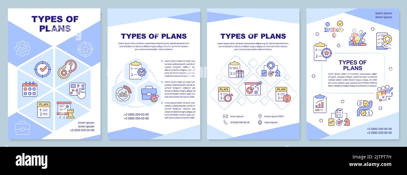 Types of plans purple brochure template Stock Vector Image & Art - Alamy