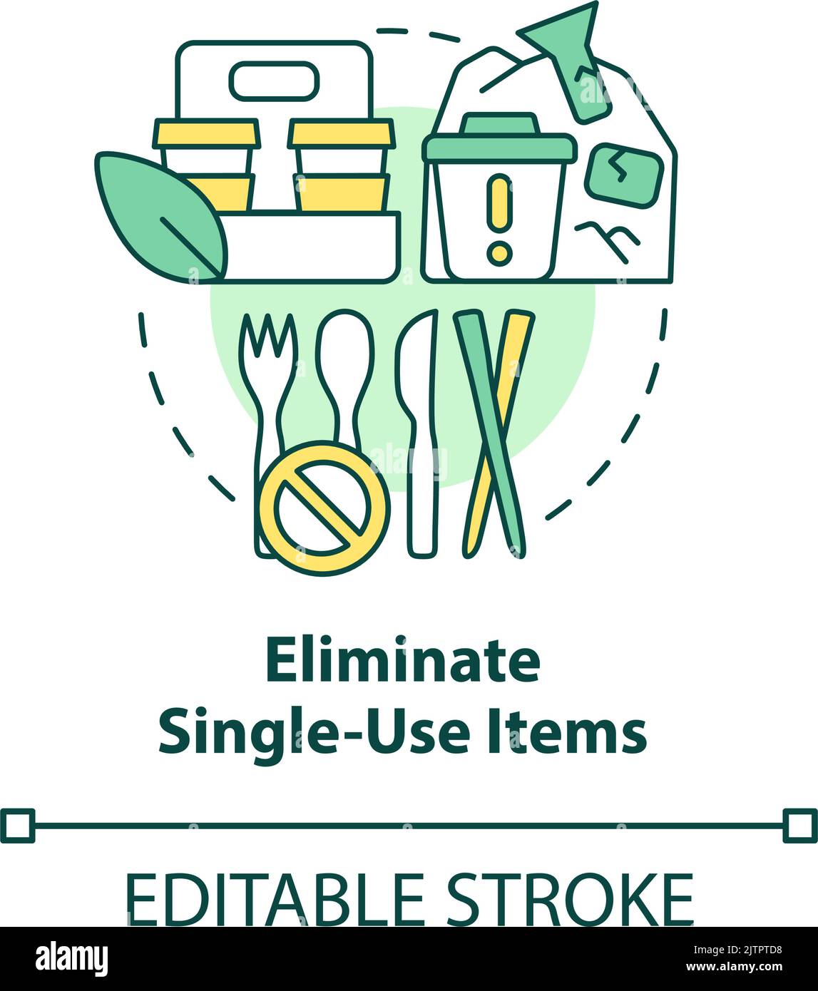 Eliminate single-use items concept icon Stock Vector Image & Art - Alamy
