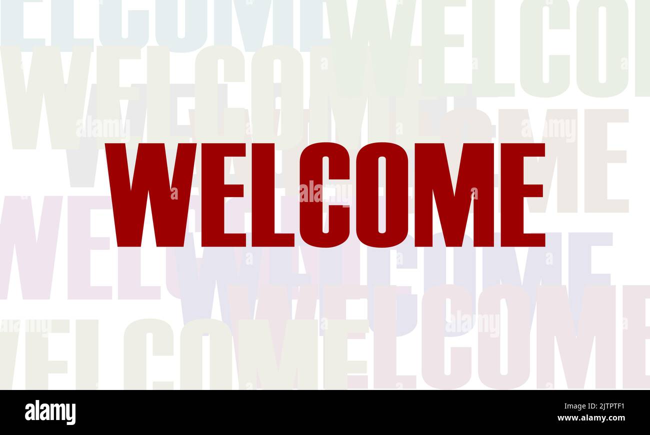 Colorful welcome letters with repeating background with transparency ...