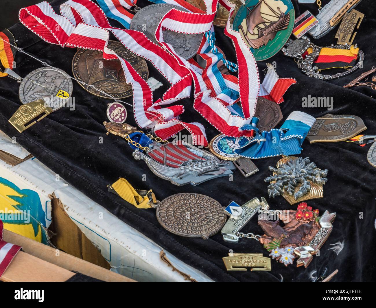 This street scene image is of the flea market antique fair held every ...