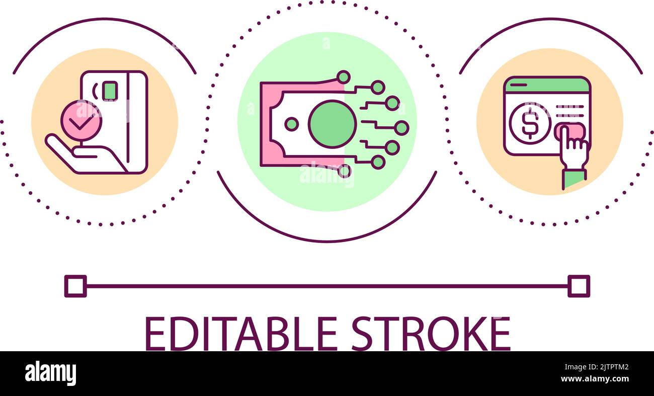 Electronic payments types loop concept icon Stock Vector Image & Art ...