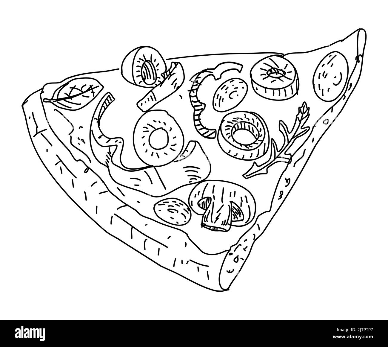 Pizza slice. vector illustration. Sketch style. Design template ...