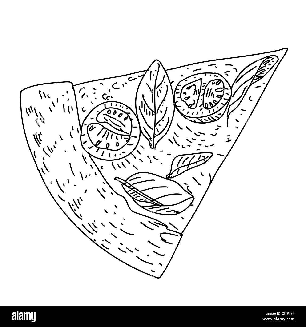 Pizza slice. vector illustration. Sketch style. Design template ...