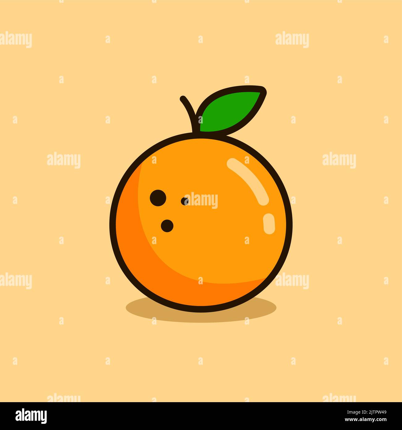 An illustration of an orrange isolated on a pastel background Stock ...