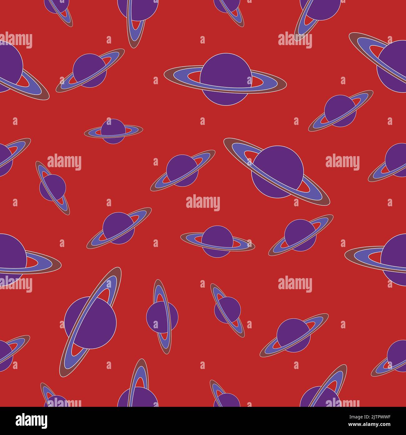 A scattered Saturn planet seamless repeating pattern design isolated on ...