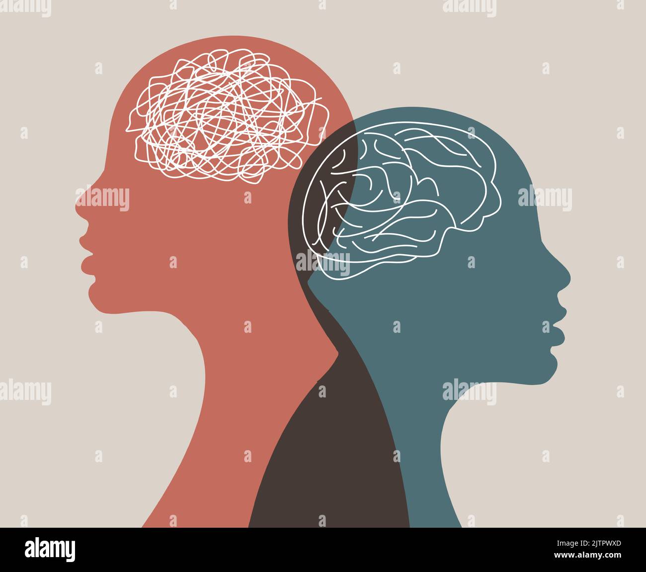 Metaphor bipolar disorder mind mental. Tangle and untangle. Split ...