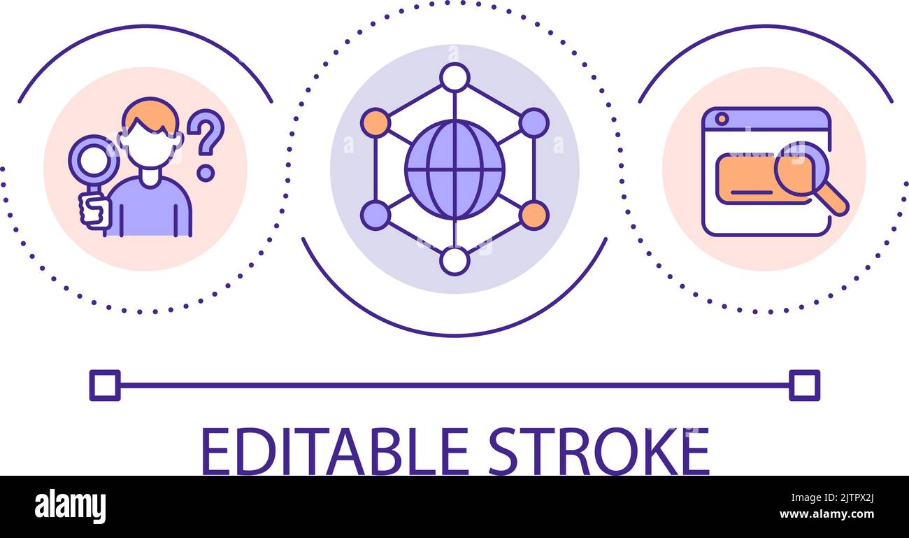 Searching answers on internet loop concept icon Stock Vector Image ...