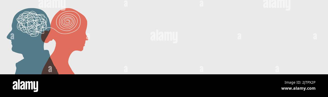 Women and male. Metaphor bipolar disorder mind mental. Tangle and ...