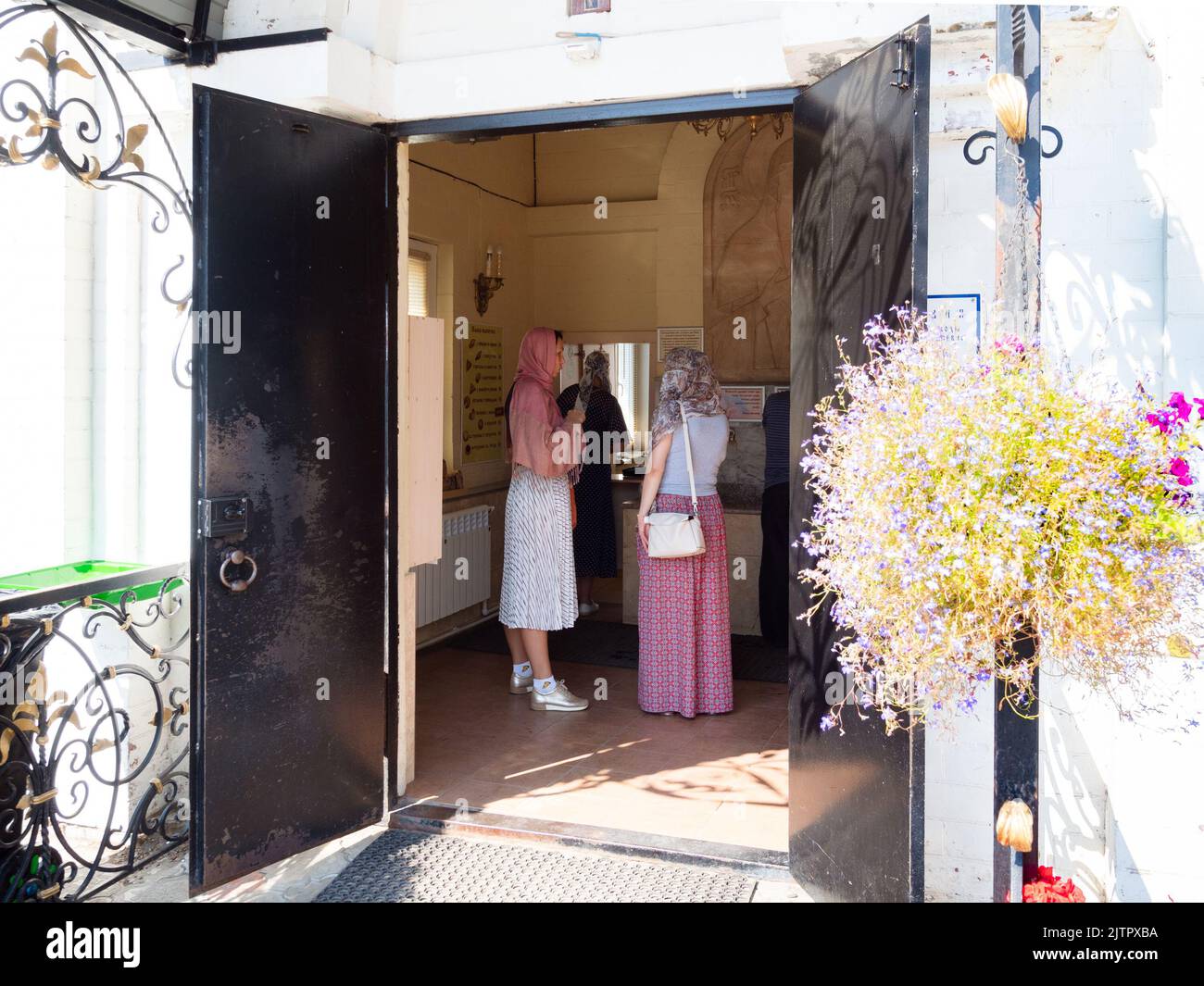 Zelenodolsk, Russia - August 25, 2022: visitors in chapel wait for ...