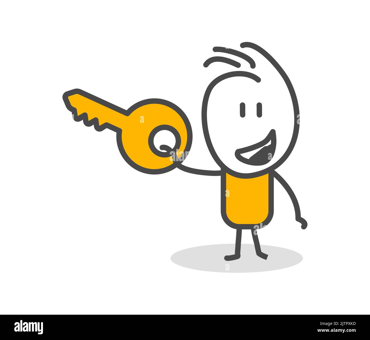 Stick figures. Key to success, business opportunity or solution concept ...