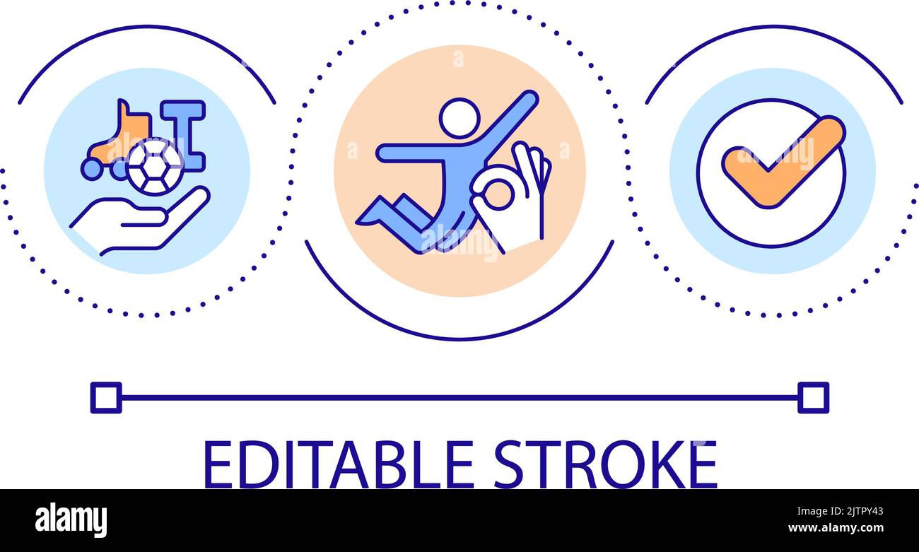 Physical activities for teens loop concept icon Stock Vector Image ...