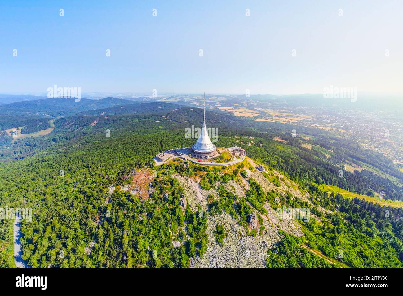Jested Mountain Hotel from above Stock Photo - Alamy