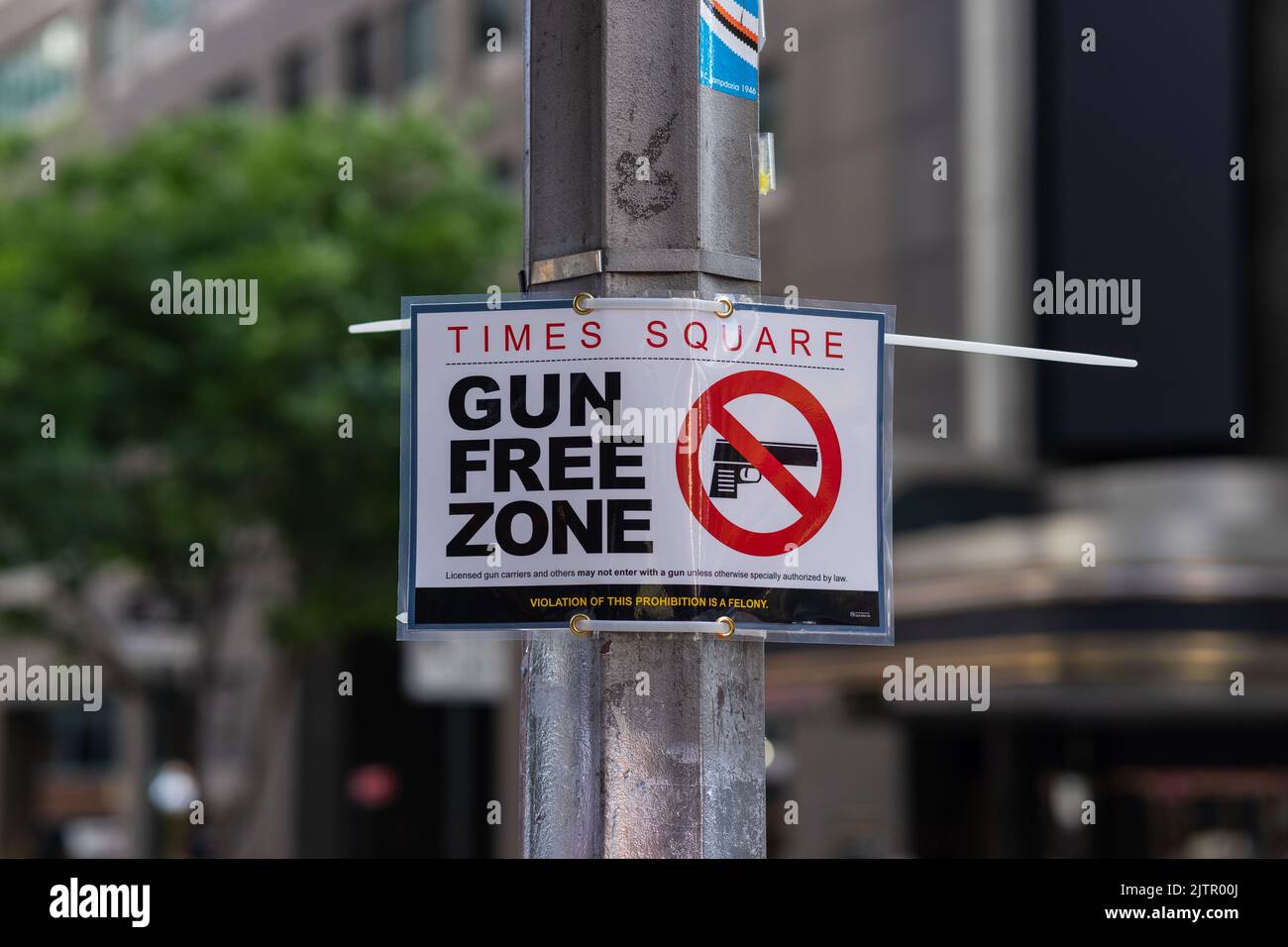 New York City, NY, September 1st 2022, Gun Free Zone signs were posted ...