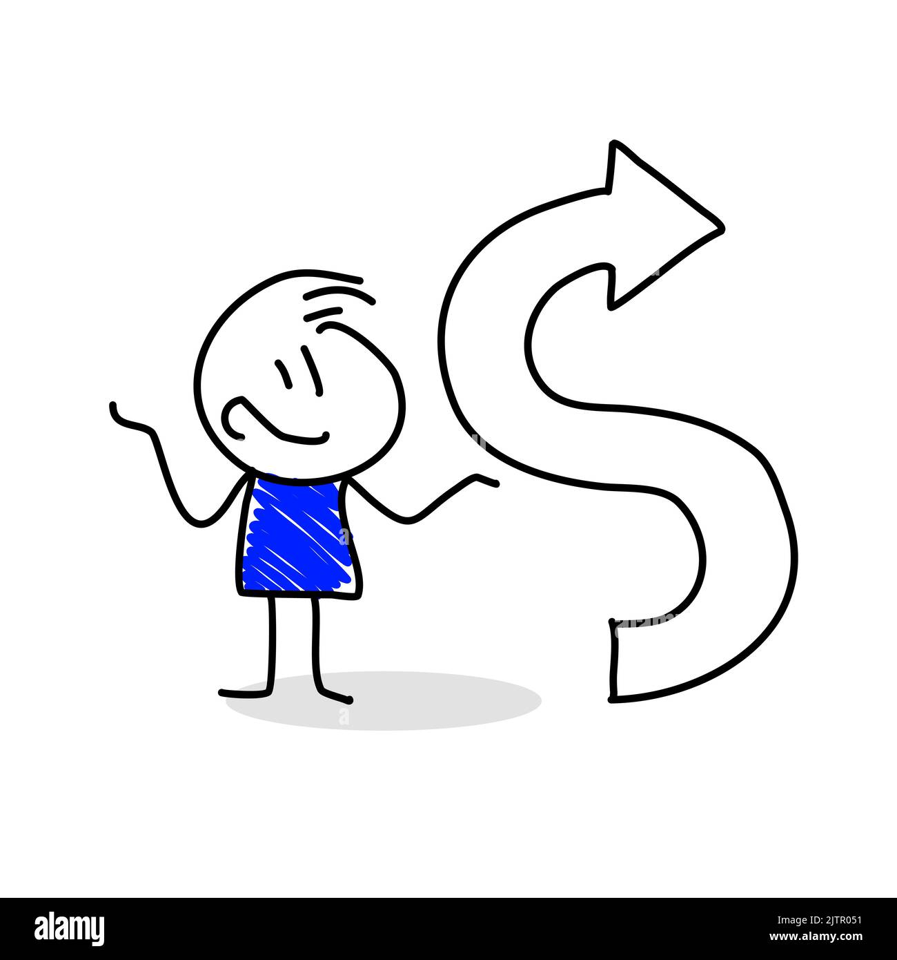 Stick figures. Arrow. Isolated on white background. It can be used for ...