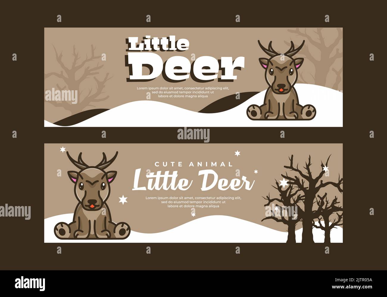 Brown Color Of Little Deer Cartoon Banner Design Stock Vector Image brown-color-of-little-deer-cartoon-banner-design-stock-vector-image