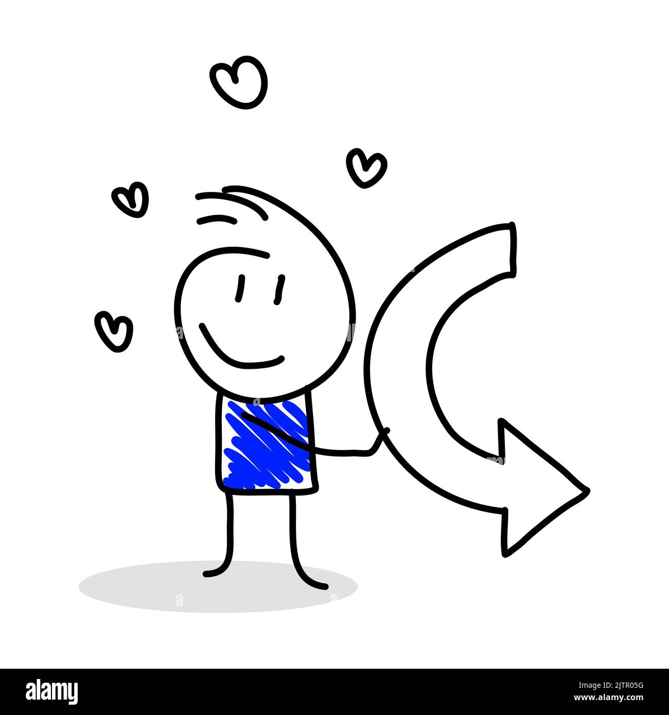 Stick figures. Arrow. Isolated on white background. It can be used for ...