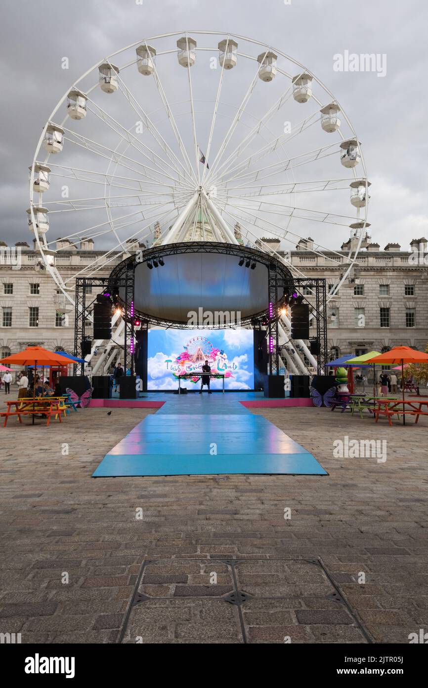 The stage and Ferris Wheel at the This Bright Land performance in the ...