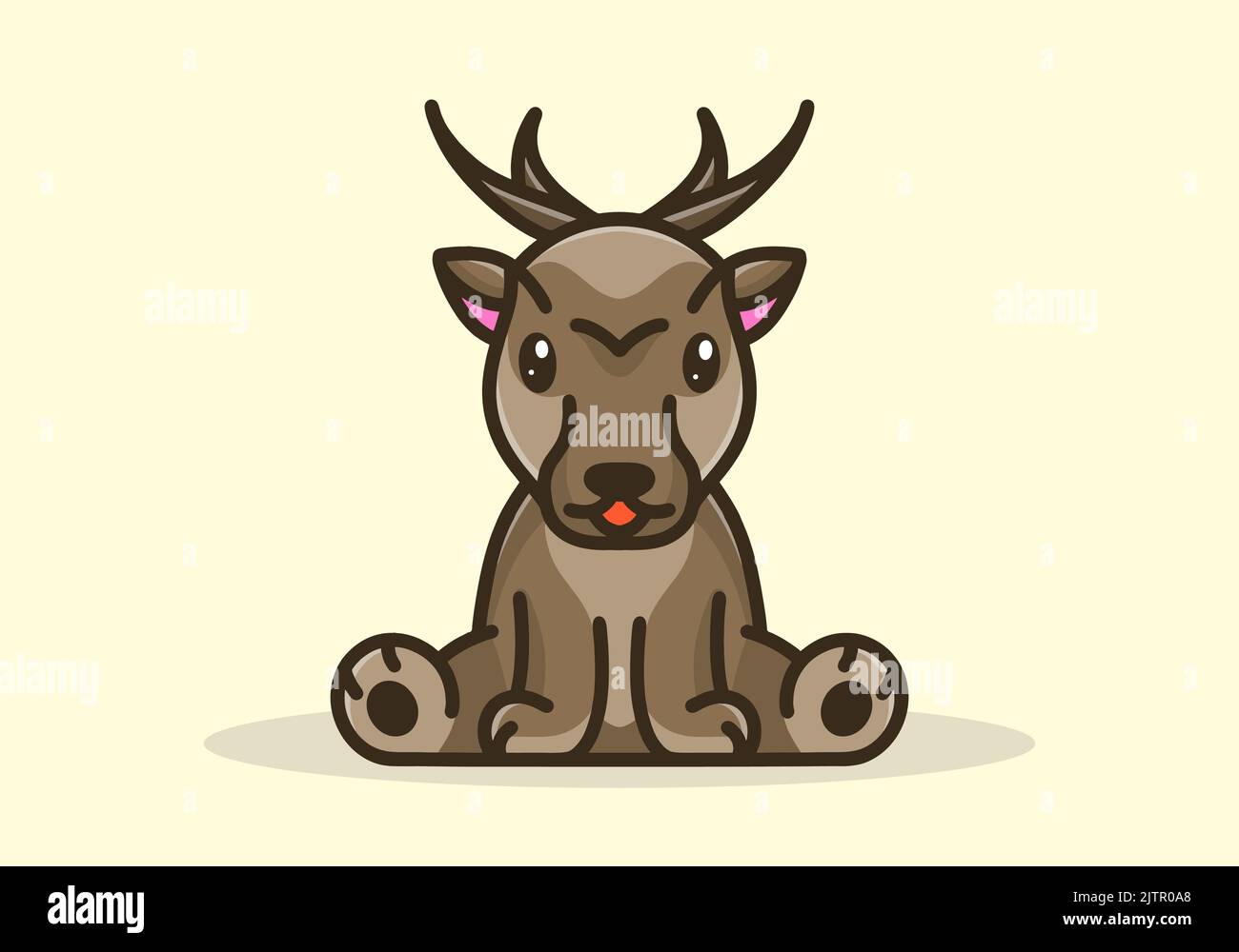 Brown color of cute little deer cartoon design Stock Vector Image & Art ...