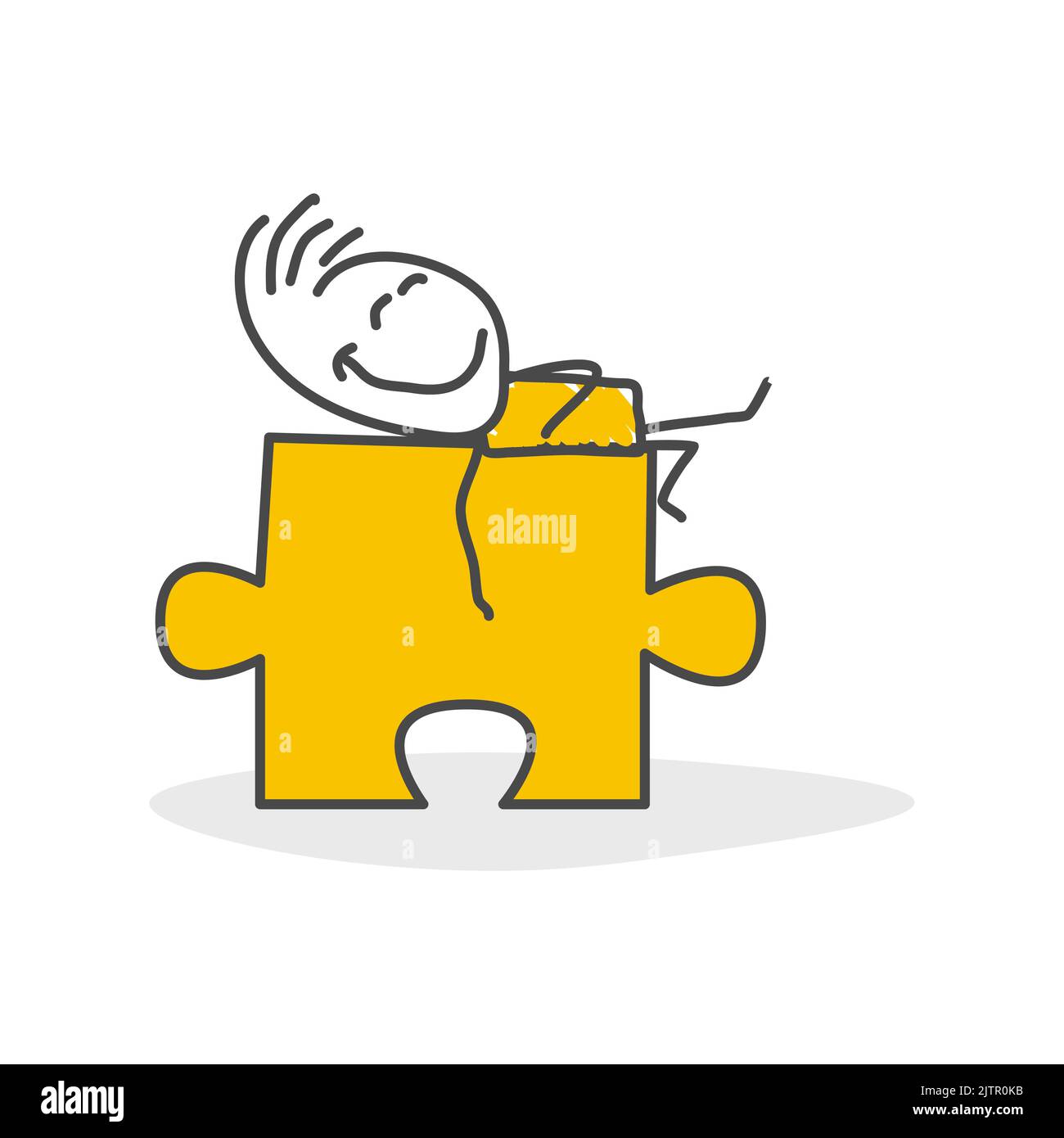 Stick figures. Signs, Business, Success. Man with puzzle pieces ...