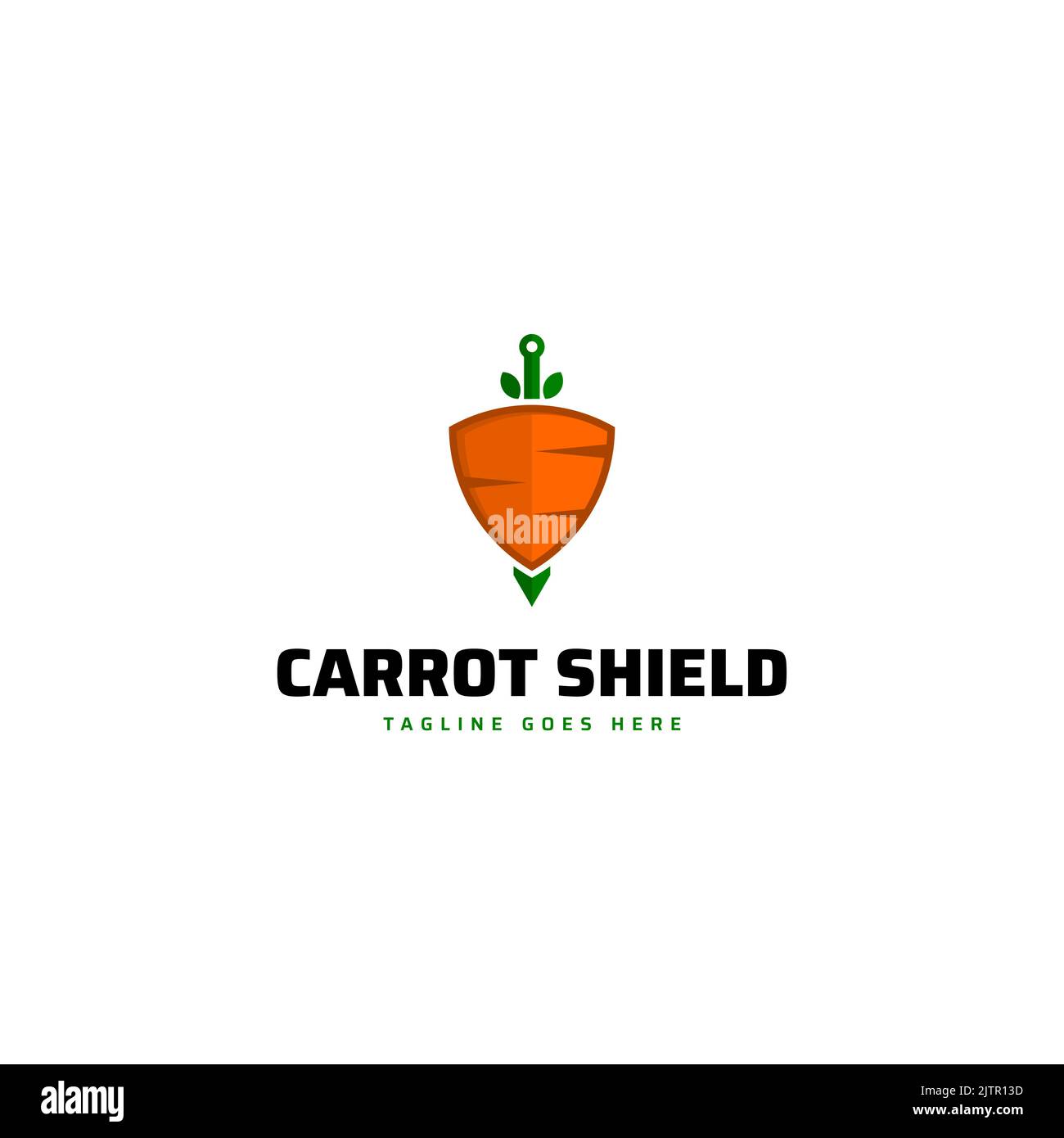 Simple shield and carrot logo design. Illustration of carrot and shield ...