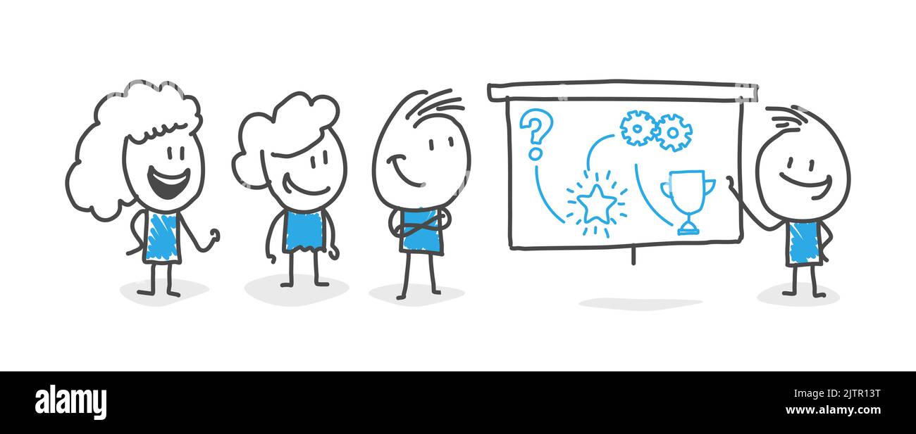 Stick figures. Education, Workshop, Lecturer. Isolated on white ...