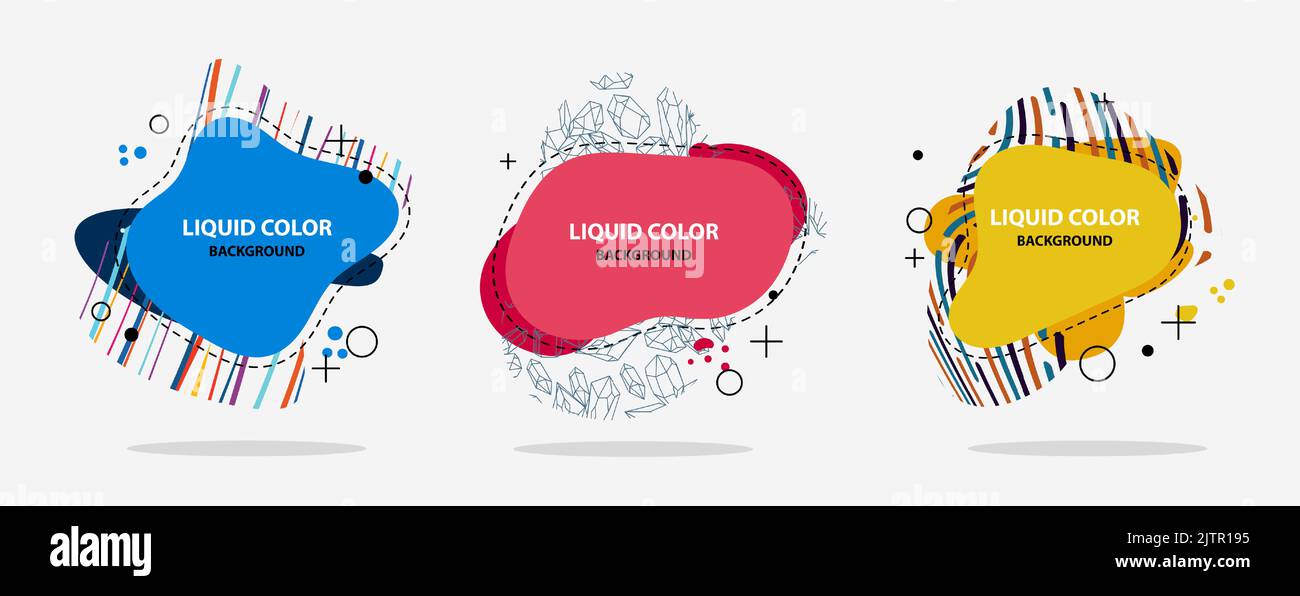 Set of modern abstract liquid shapes and banners. Isolated gradient ...